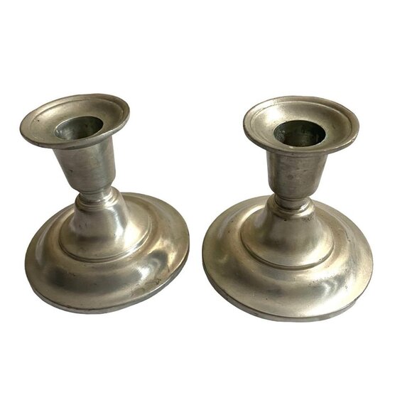 Accents | Pair Of Pewter Short Candle Holder | Poshmark